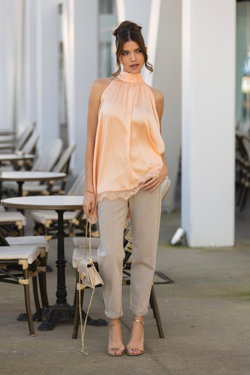 TOP ACETINADO COM RENDA E LAÇO | SPACCIO BY CRISTINA – Daily Cristina ...